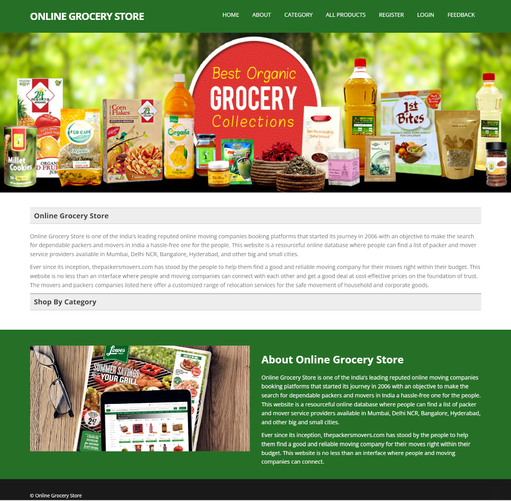 Java Spring Boot MVC Online Grocery Store Project Free Source Code