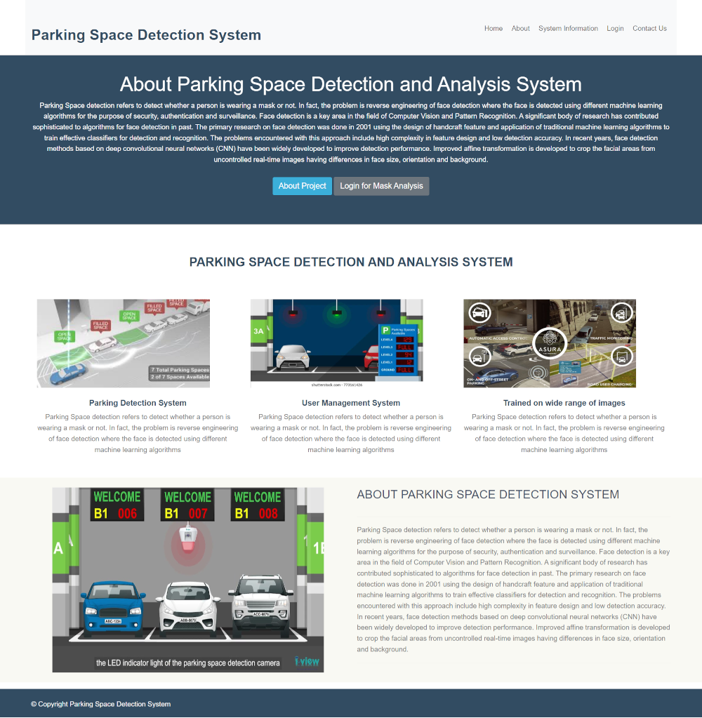 Car Parking Space Detection System Using Python Django And Mysql Free Source Code Documentation