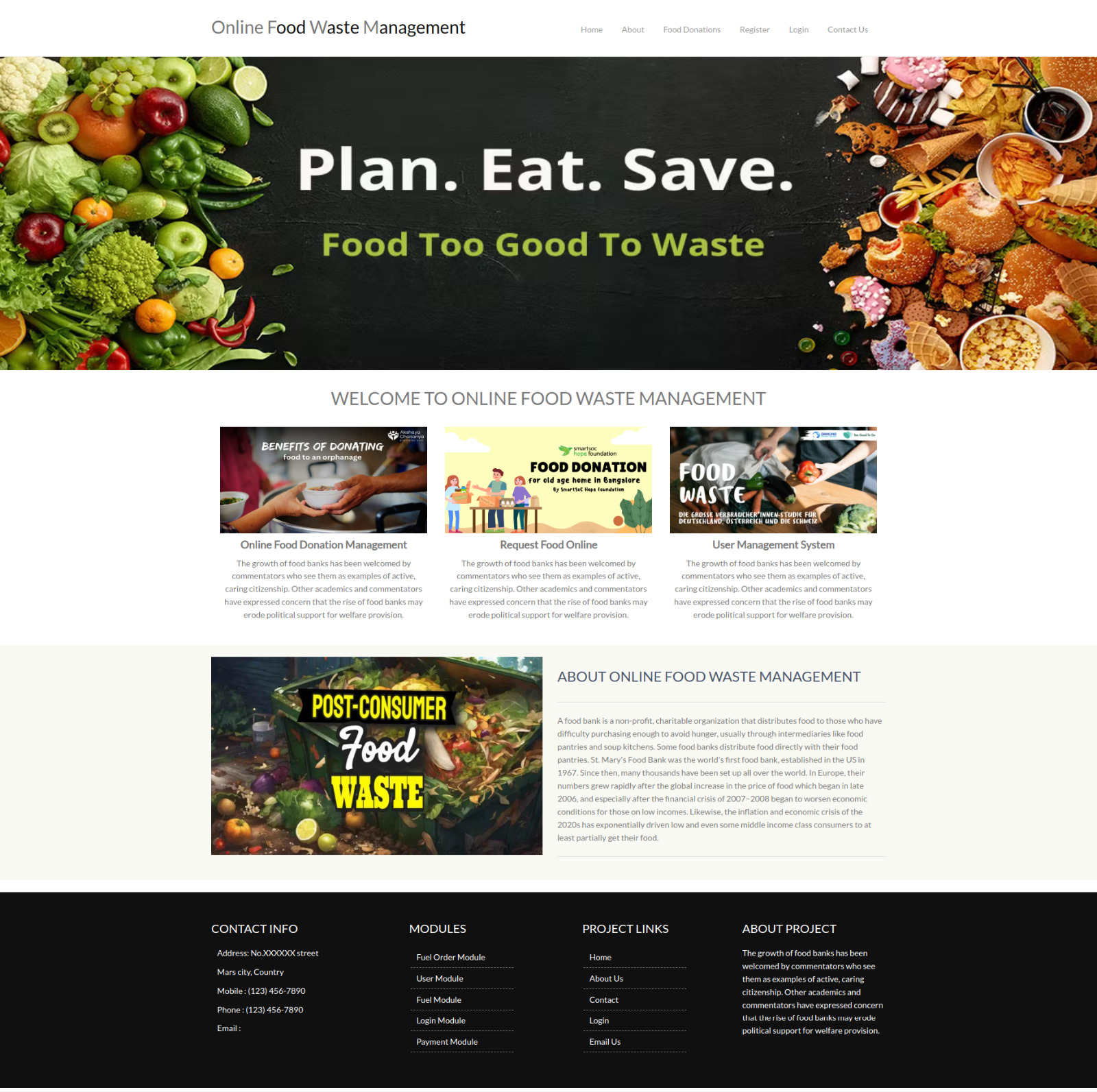 Food Waste Management System using Python Django and MySQL - Free Source Code Documentation